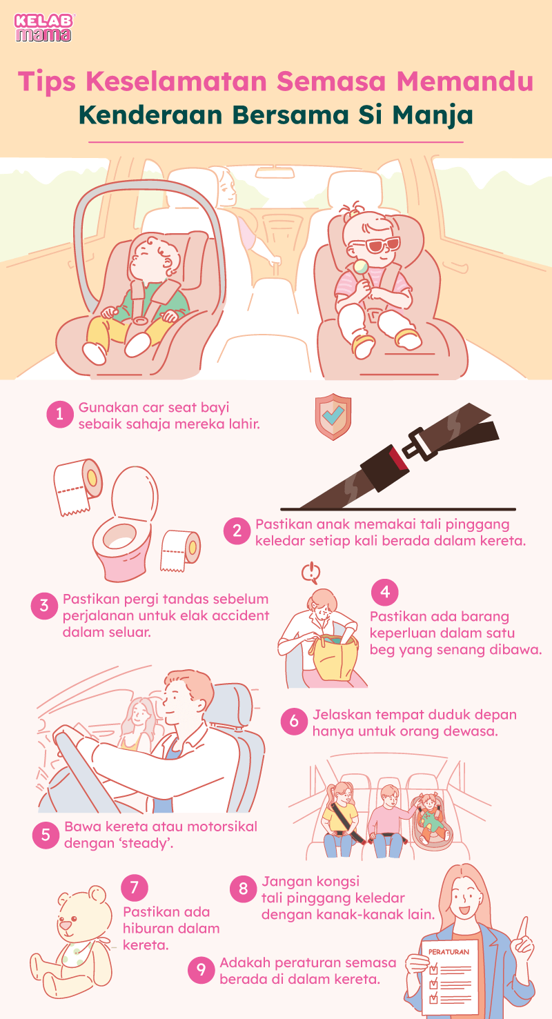 Tips Keselamatan Semasa Memandu Kenderaan Bersama Si Manja